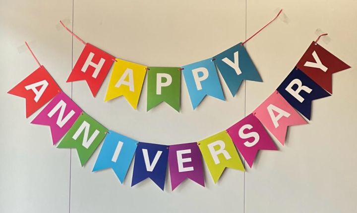 Colorful Happy Anniversary Paper Banners | Daraz.com.np