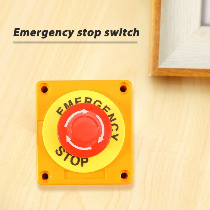 2Pcs Red Mushroom Emergency Stop Shut Off Push Button Switch No + Nc ...