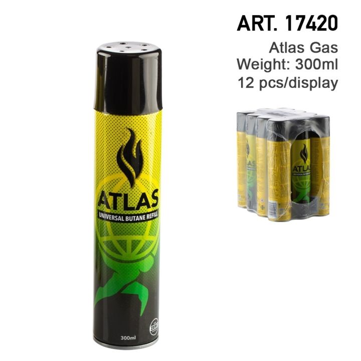 Lighter gas Atlas Butane 300ml - Zero Impurities Refined London Butane ...