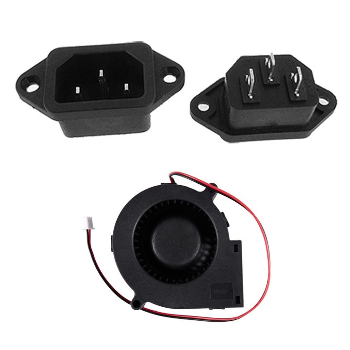 5x 3P IEC 320 C14 Male Plug Panel Power Inlet Sockets Connectors & 1pc ...