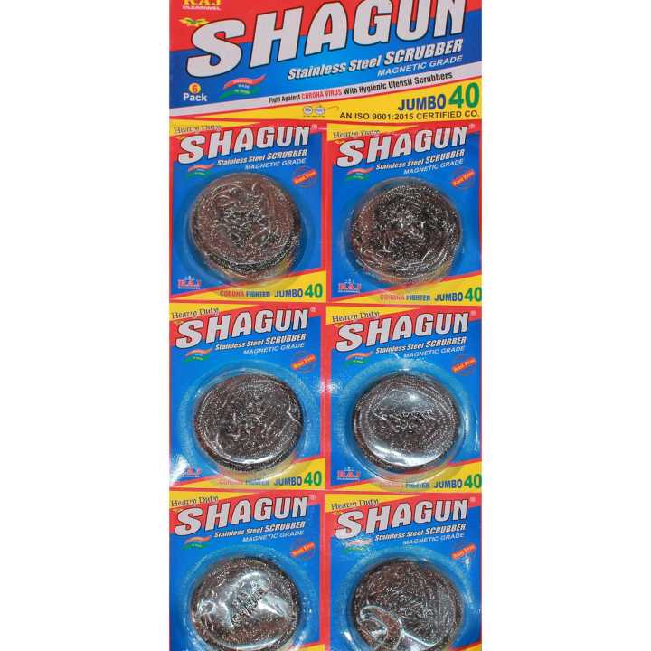 Shagun Stainless Steel Scrubber Magnetic Grade 6pcs Jumbo 40 | Daraz.com.np