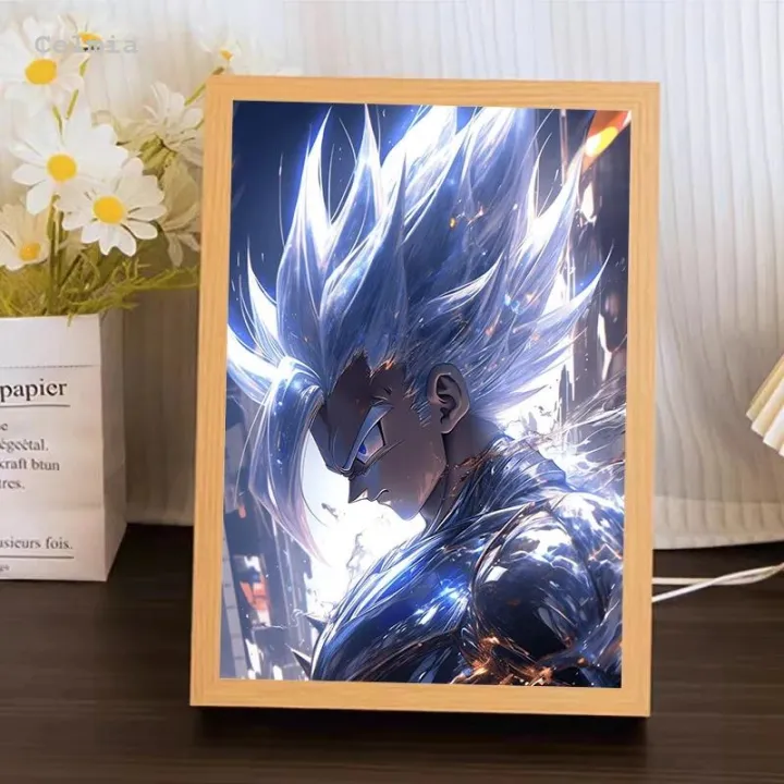 Celmia Anime Figure Dragon Ball Light Painting Photo Frame Goku Vegeta ...