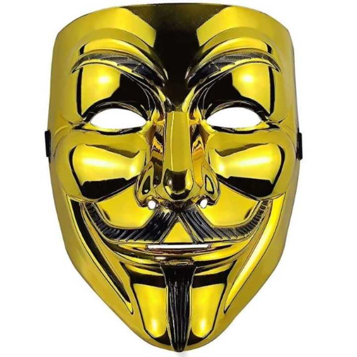 Hackers Mask Golden V For Vendetta Halloween Face Mask Costume Cosplay ...