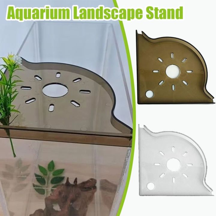 Portable Non-Punch Aquarium Corner Shelf Transparent Drainable Fish ...