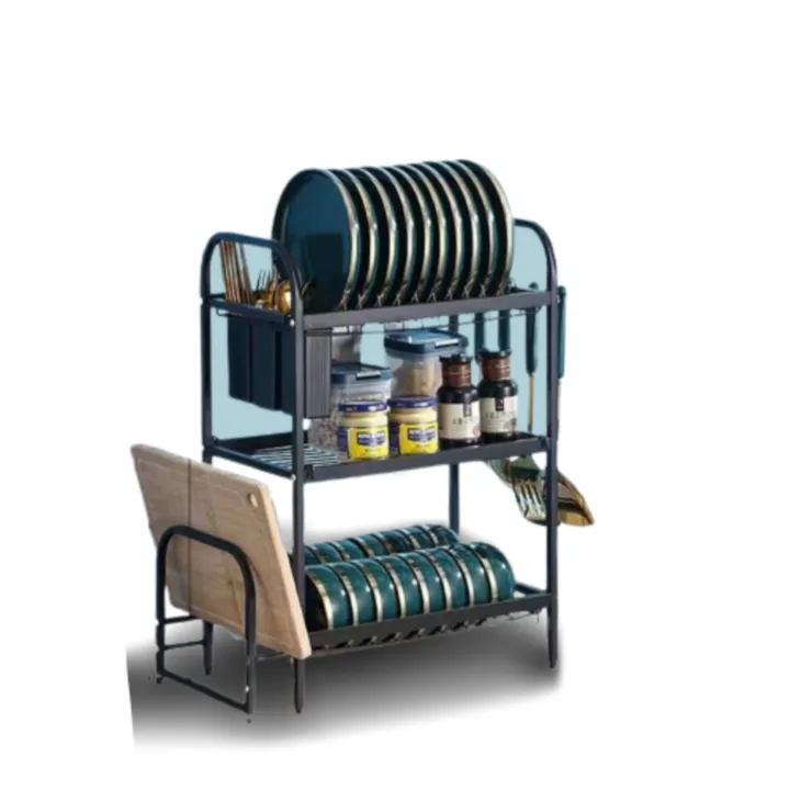 3 Layer Kitchen Dish Rack With Tray | Daraz.com.np