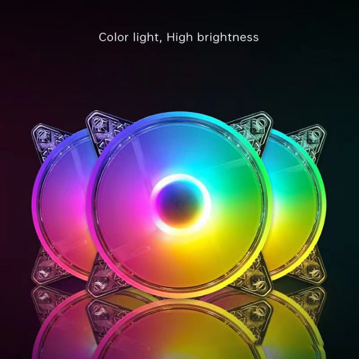120mm Transparent Crystal RGB Computer Case Cooling Fans Gaming PC ...