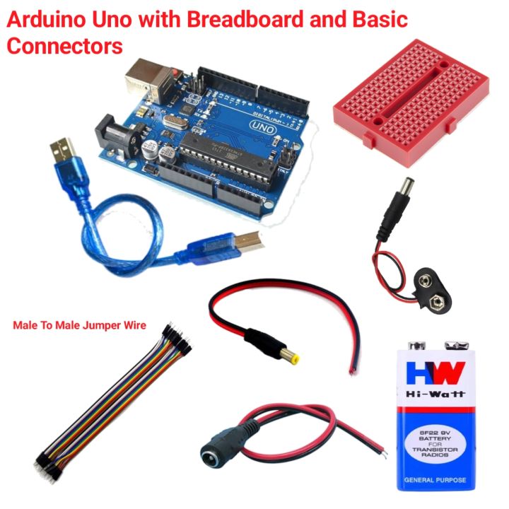 Arduino Uno R3 With Cable Mini Bread Board Dc Connectors 9V Battery ...