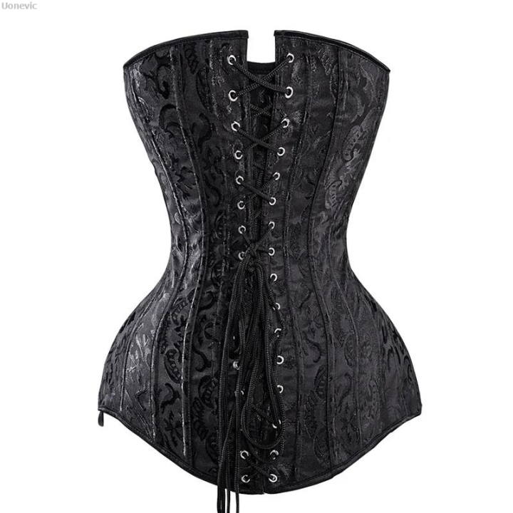 Uonevic Corset, floral, padded bust, tie, tight long torso, corset ...
