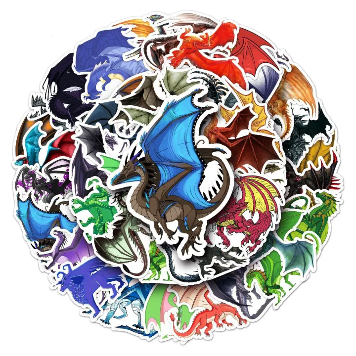 Artsy Home 50pcs Cartoon Cute Animal Dragon Graffiti Stickers for ...
