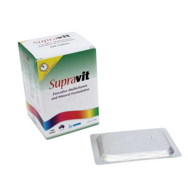 Supravit Executive Multivitamin and Mineral Formulation - 100 Tablets ...