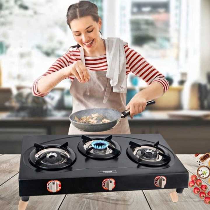 InstaCook Black Beauty 3 Burner Automatic Gas Stove With New Model ...