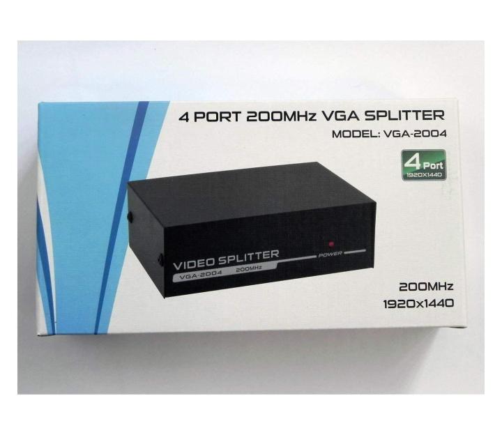 DISPLAY SPLITTER VGA SPLITTER 4 PORTS WITH ADAPTER ( ONE INPUT AND 4 ...