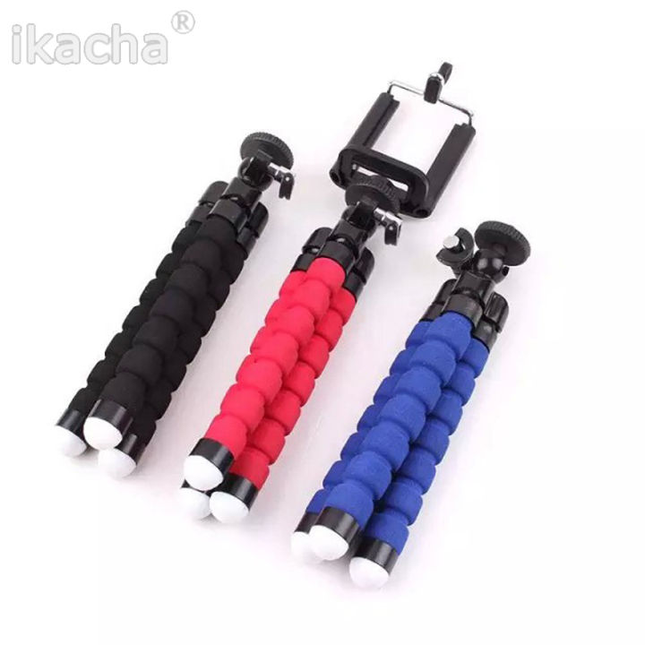 Mini Flexible Tripod Sponge Octopus With Phone Clip For iPhone Xiaomi ...