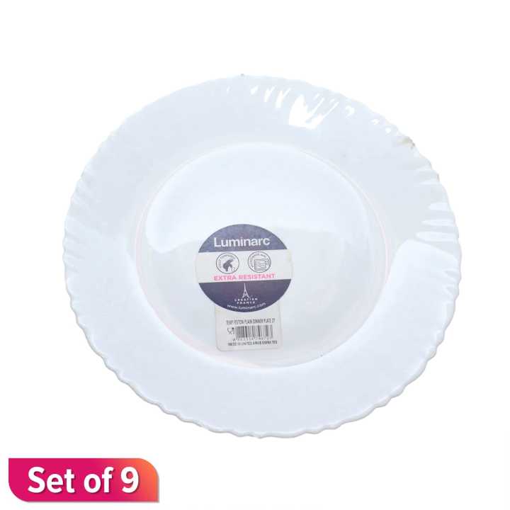 Crème Plain Luminarc Plate - 10", Set Of 9 | Daraz.com.np