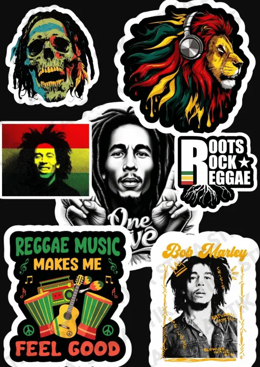 Bob Marley Stickers Pack of 25 / 50 PCS – Reggae – Waterproof for ...