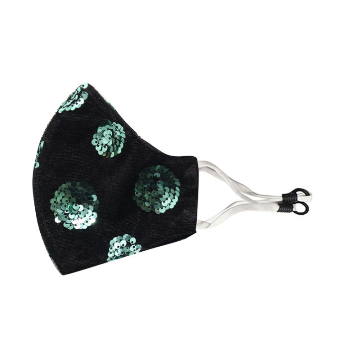 Black With Blue Velvet Sequence unisex Mask | Daraz.com.np