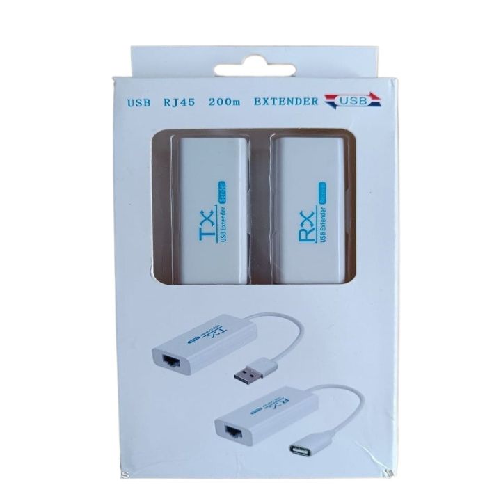 USB 2.0 200M Extender Over RJ45 Ethernet Cable USB2.0 RJ45 200M Extension Adapter TX RX Sender ...