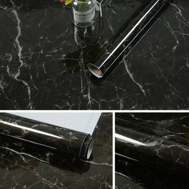Kitchen Marble Sticker Oil Proof Waterproof Paper Backsplash Sticker ...