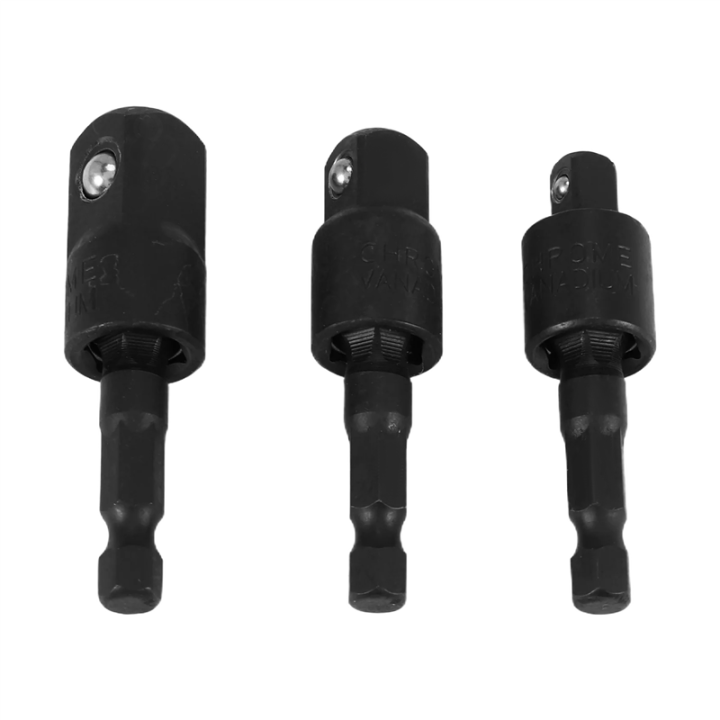 3PC Wobble Socket Adapters Universal Joint Swivel Socket Set, 1/4 Inch ...