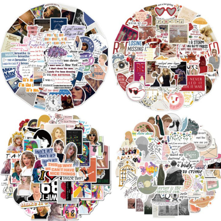 50PCS Mixed Alison Swift Taylor Folk Song Stickers Laptop Guitar ...
