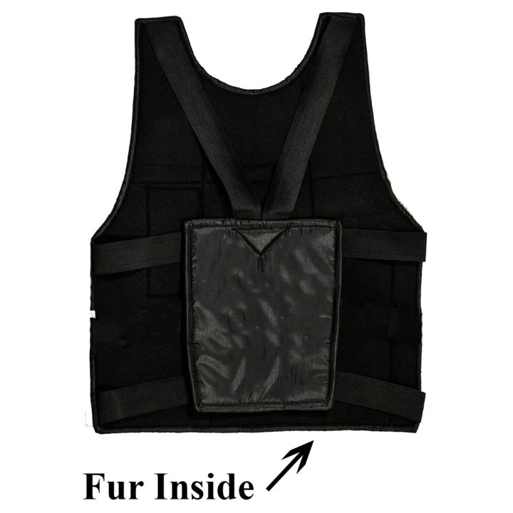 Black Solid Chest Guard/ Bike Chest Guard with Fur Inside (Color May ...