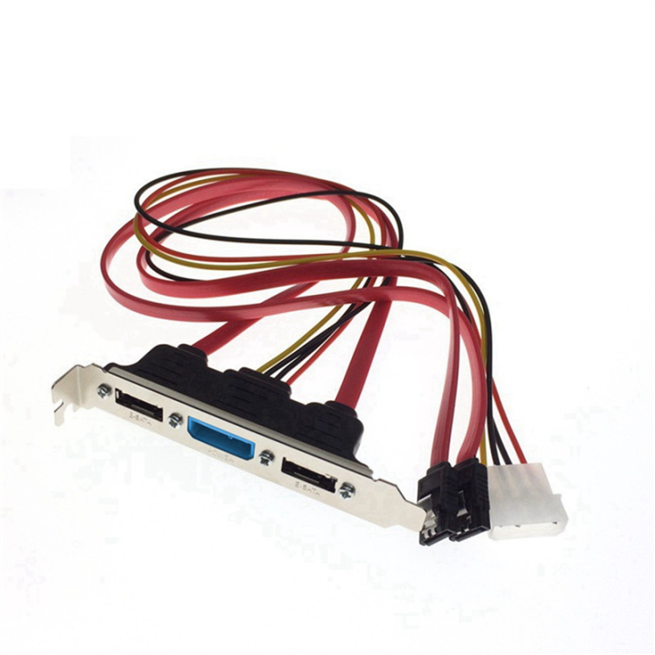 JINMY 3X PC DIY SATA to ESATA and 4Pin IDE Molex Power PCI Bracket Slot ...