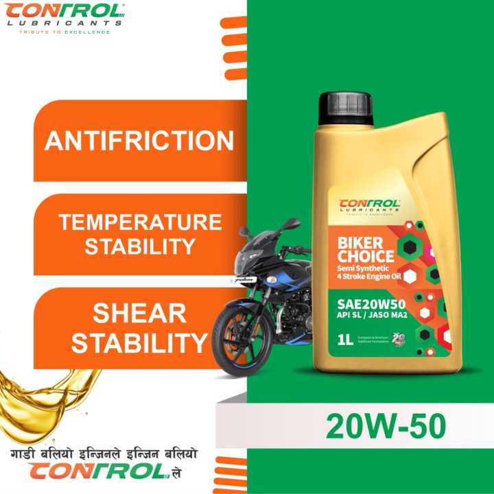 Control Lubricants Bikers Choice 20W50 API SL JASOMA2 Semi Synthetic 4 ...