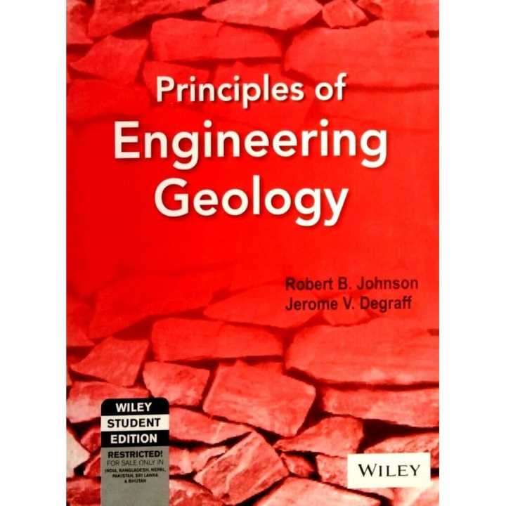 Principles Of Engineering Geology By Robert B. Johnson And Jerome V ...