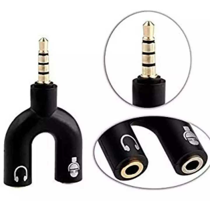 Y Shape 3.5mm Audio Jack To Headphone Microphone Splitter Converter ...
