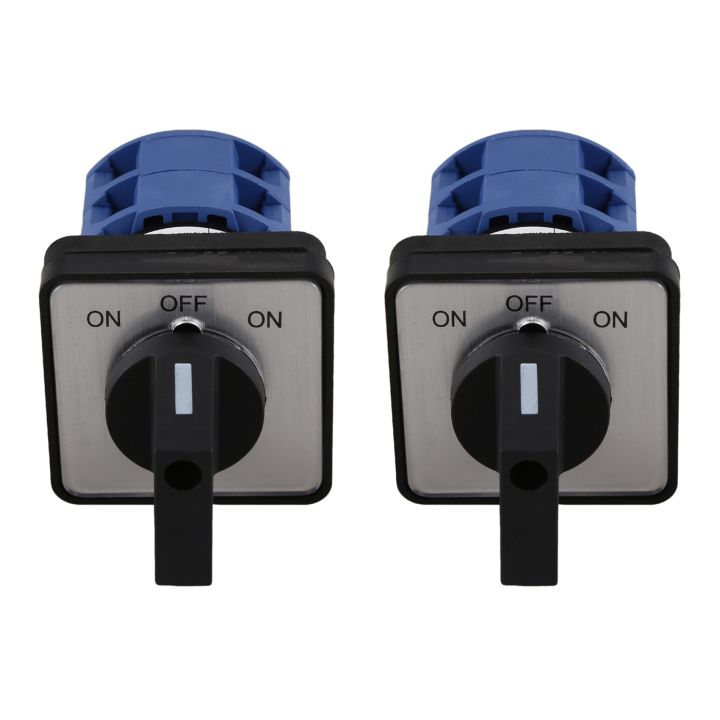 fasdaga 2X AC660V 25A 2-Pole 3-Position Momentary Plastic Rotary ...