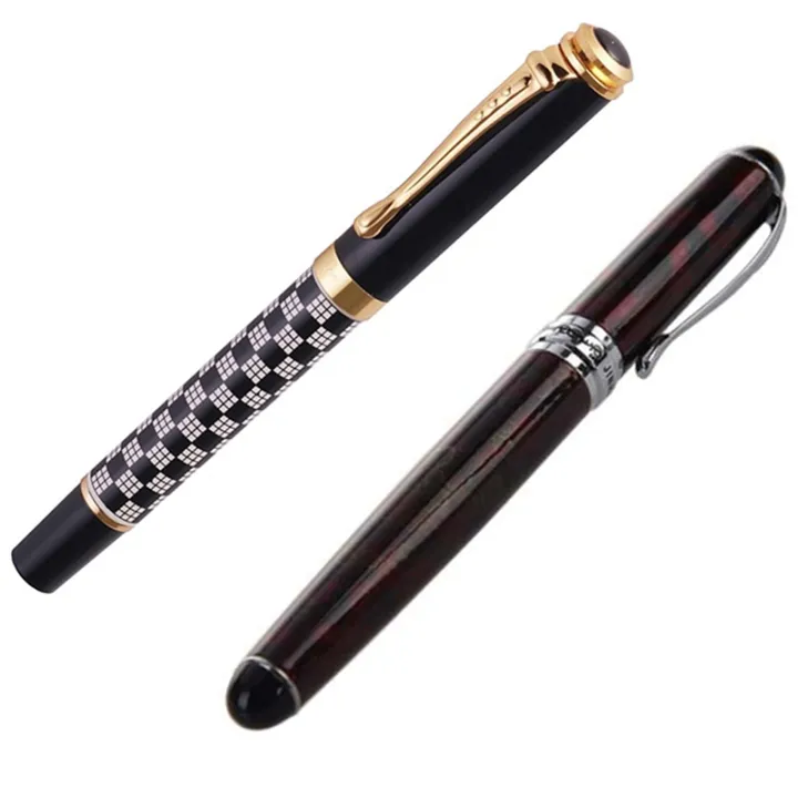 Jinhao X750 Deep Red Pen Medium Fine Nib Ink Fountain Pen & Jinhao 500 ...