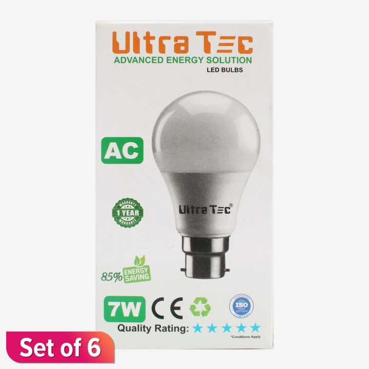 Ultra Tech Led Bulb 7W (B22) Sets Of 6 | Daraz.com.np