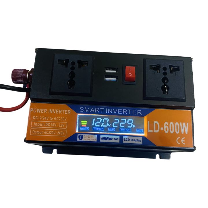 600W Dual Voltage Power Inverter DC 12V 24V To 220V 230V 240V AC Car ...
