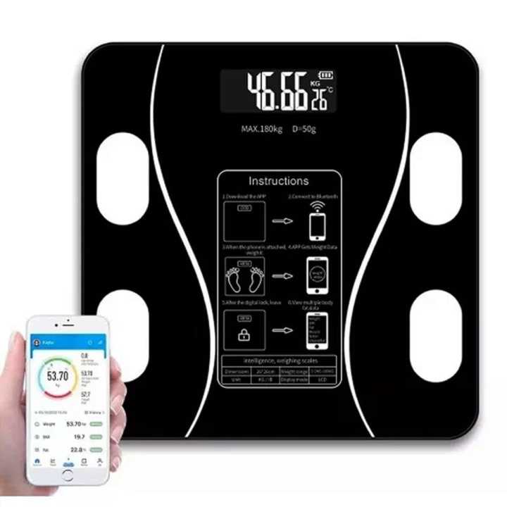 Bluetooth Weighing Scale Human Body Weight Machine Digital (Tempered ...