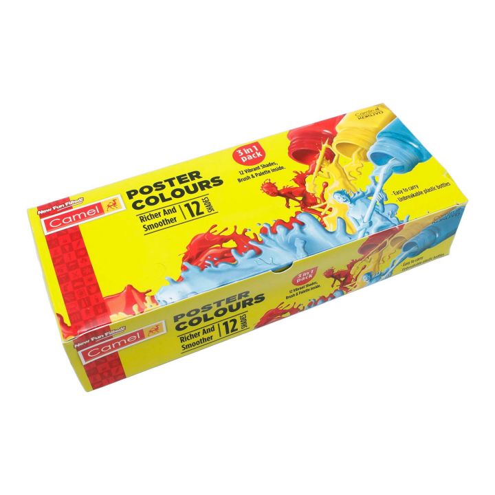 Camel Poster Colours 3 in 1 Pack 10ml 12 Shades Pack | Daraz.com.np