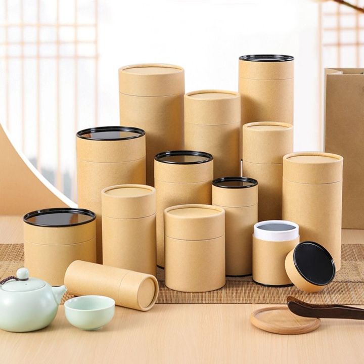 Fashion Multiple Sizes Packaging Boxes Kraft Paper Crafts Round Tube ...