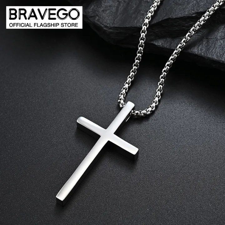 Bravego Titanium Steel Cross Pendant Necklace Men Fashion Necklace ...