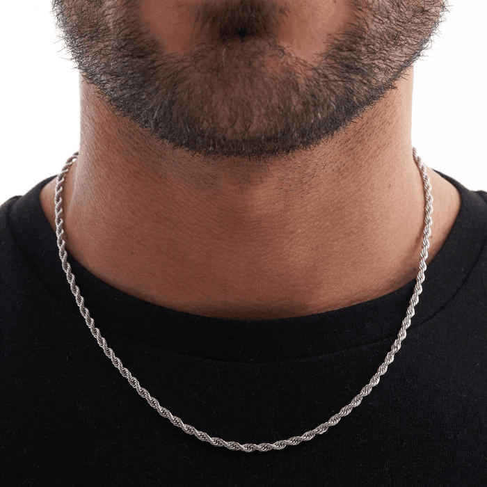 Silver Concept Pure Silver Thick Rope Chain For Men | Daraz.com.np