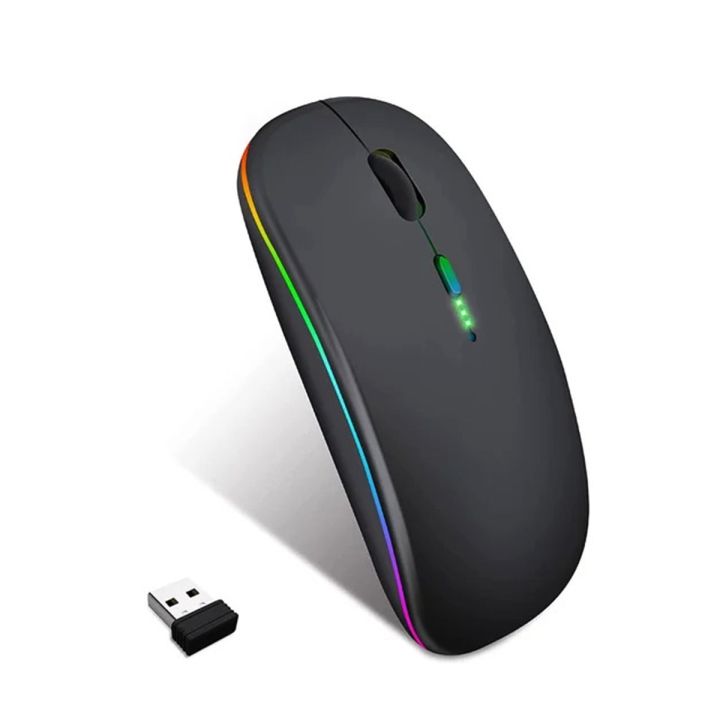 Wireless Bluetooth Mouse, Rechargeable LED Dual Modes (BT5.2+2.4G ...
