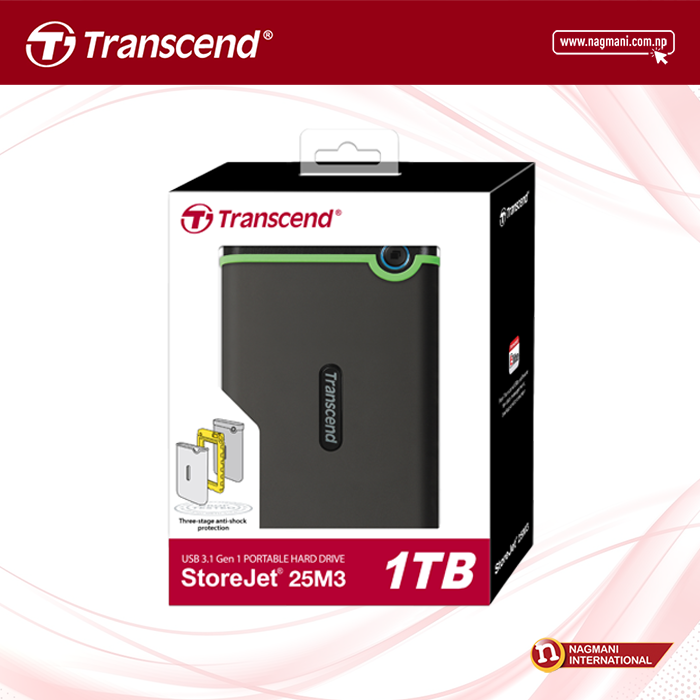 Transcend 1Tb Storejet 2.5" M3S External Hard Disk Drive | Daraz.com.np