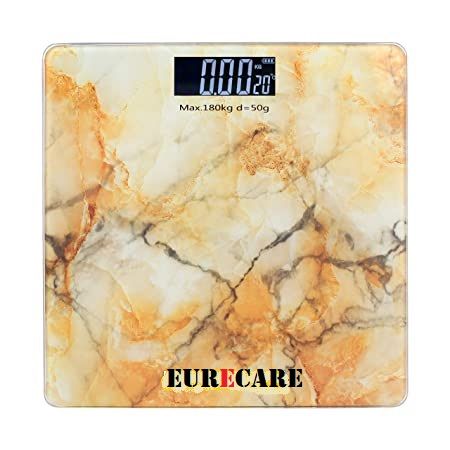 Eurocare Glass Scale Automatic Weight Scale Marble Design Personal ...