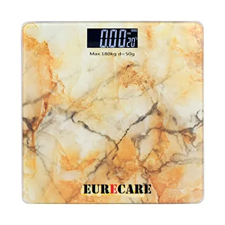 EURECARE Marble Design Personal Digital Weighing Scale LCD Display ...