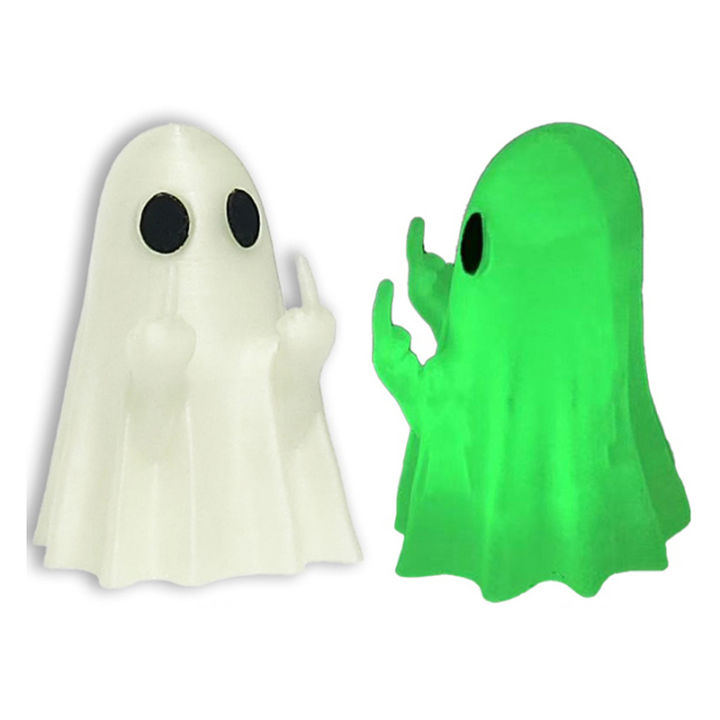 Luminous Middle Finger Cute Ghost Statue Small Scary Ghost Figurines ...
