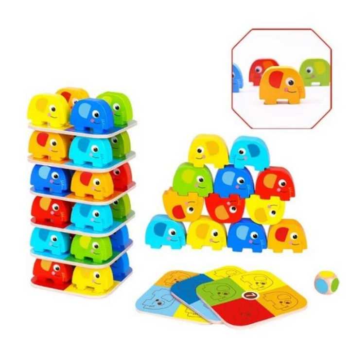 Elephant Stacking Game Sku: Tkf070a Tooky Toys Wooden | Daraz.com.np