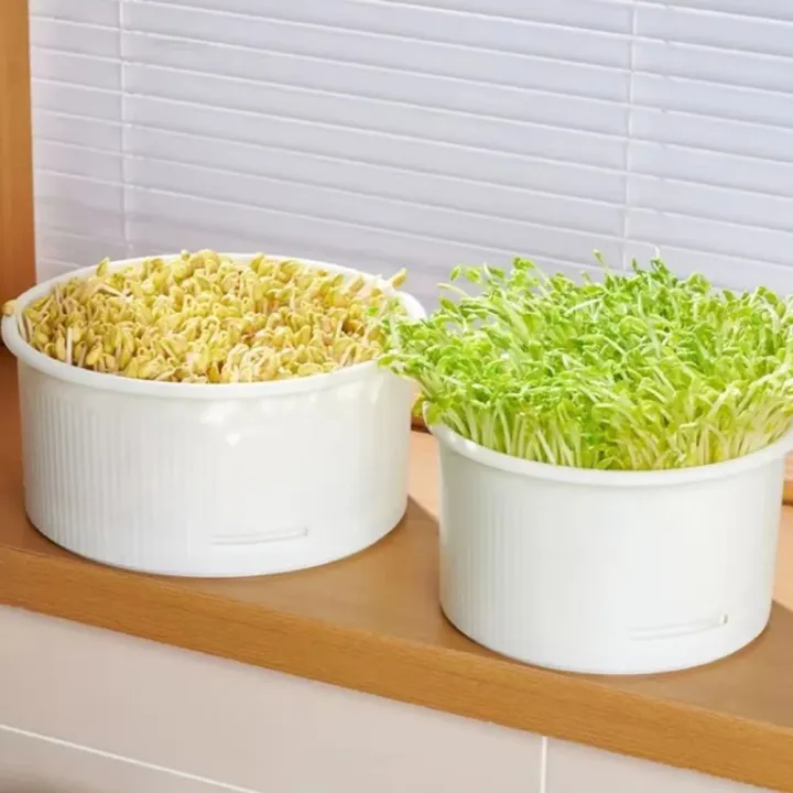 New Stackable Bean Sprout Nursery Pots Split Ventilated Sprouting Tray ...