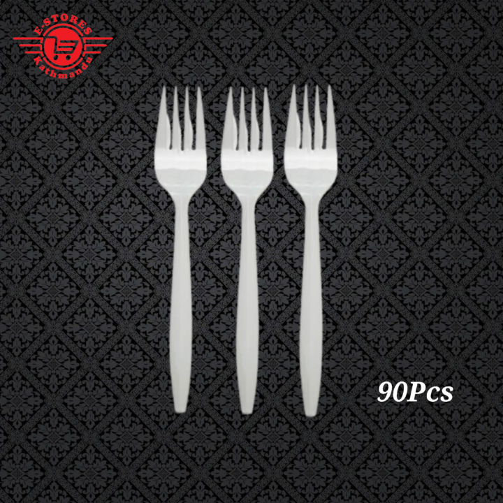Disposable Plastic Fork 90Pcs | Daraz.com.np
