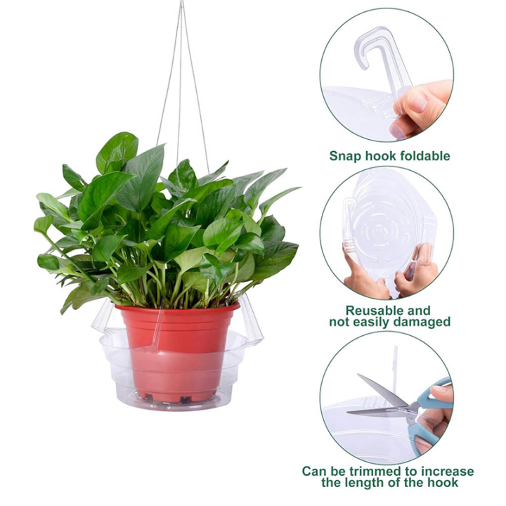 Plant Water Catcher Trays- 15 Pcs Clear Plastic Hanging Plant Saucers ...