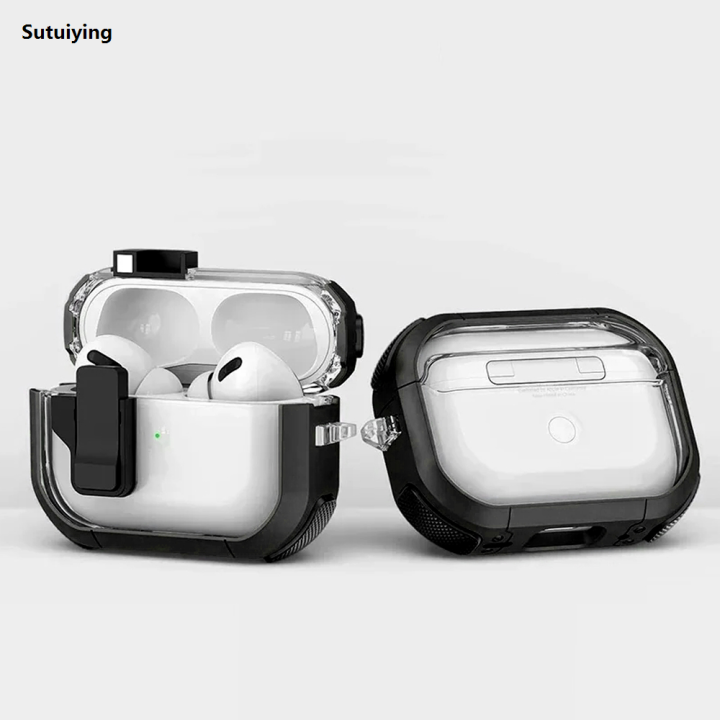 Sutuiying Security Lock Transparent Cover for Airpods Pro 2 3 4 ANC ...