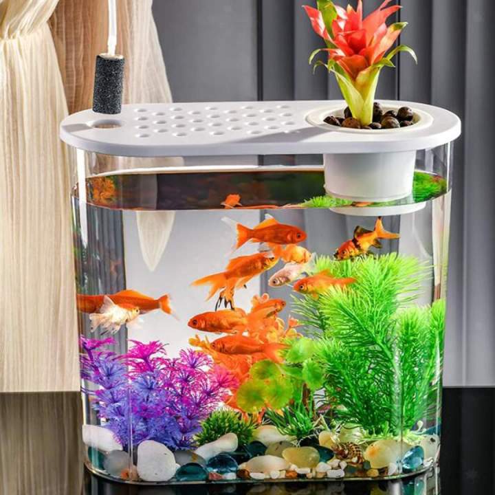 Transparent Home Office Desk Decoration Aquarium Table Fish Bowl Tank ...