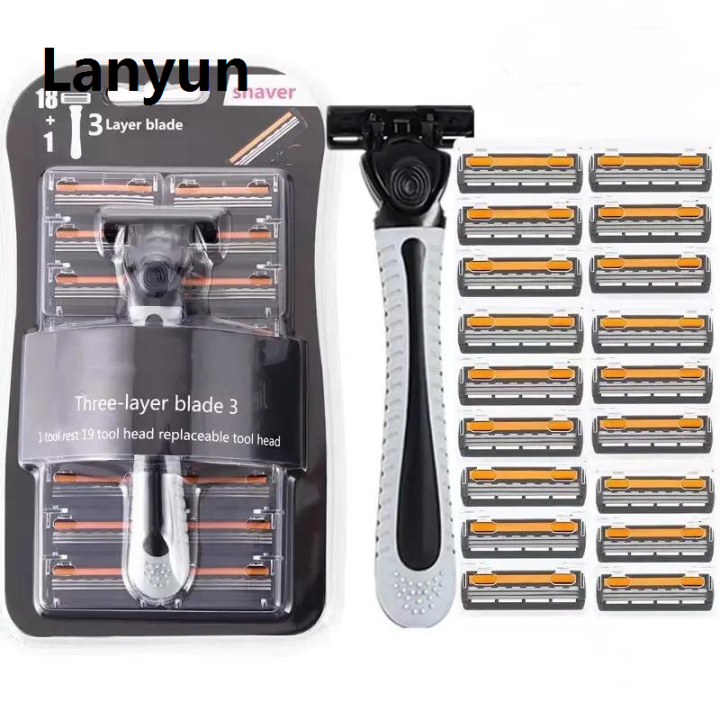 Lanyun 3 Layers 18pcs Shaving Machine Safety Razor Bargain price Blades ...